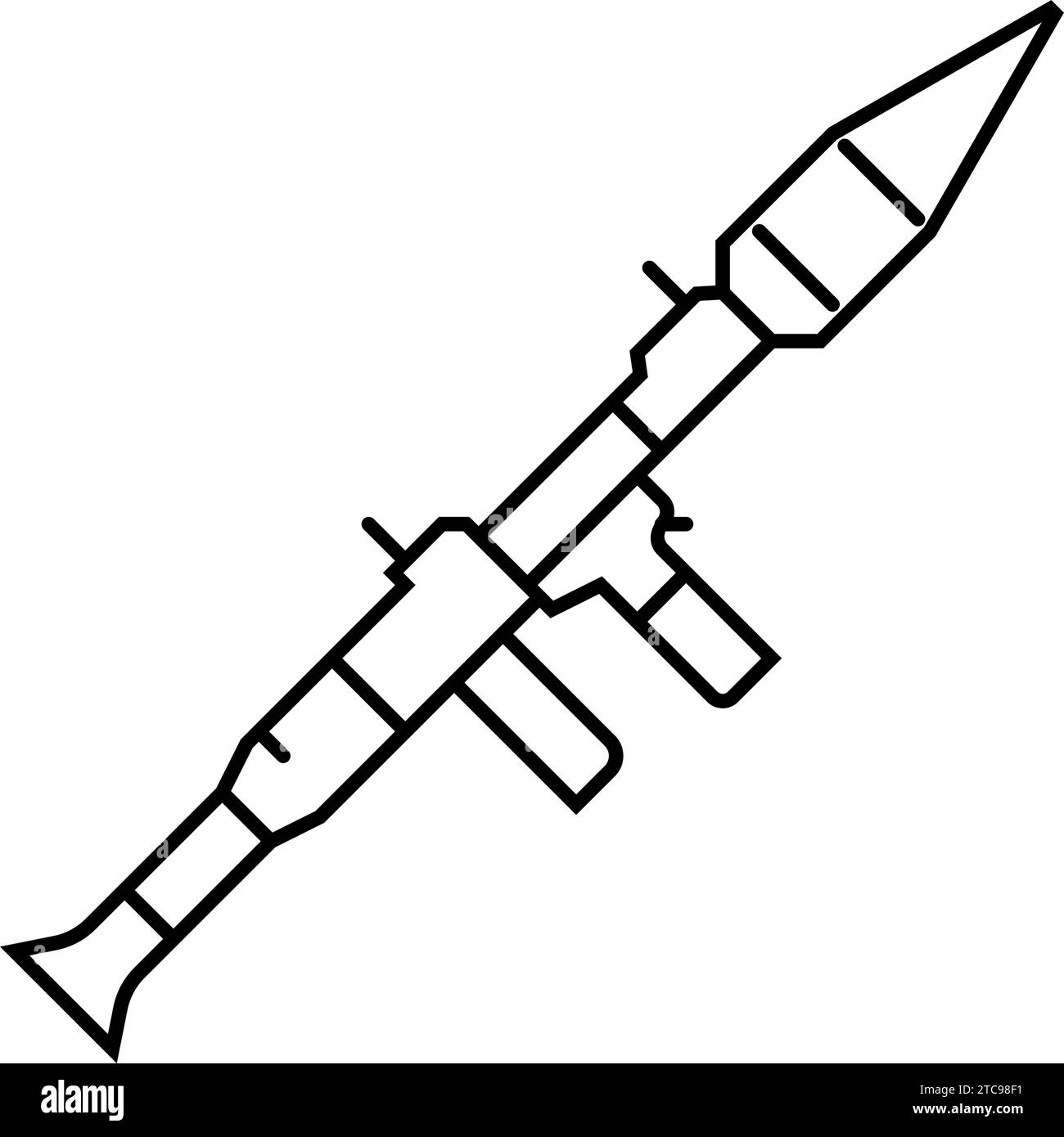 rocket launcher weapon war line icon vector illustration Stock Vector ...