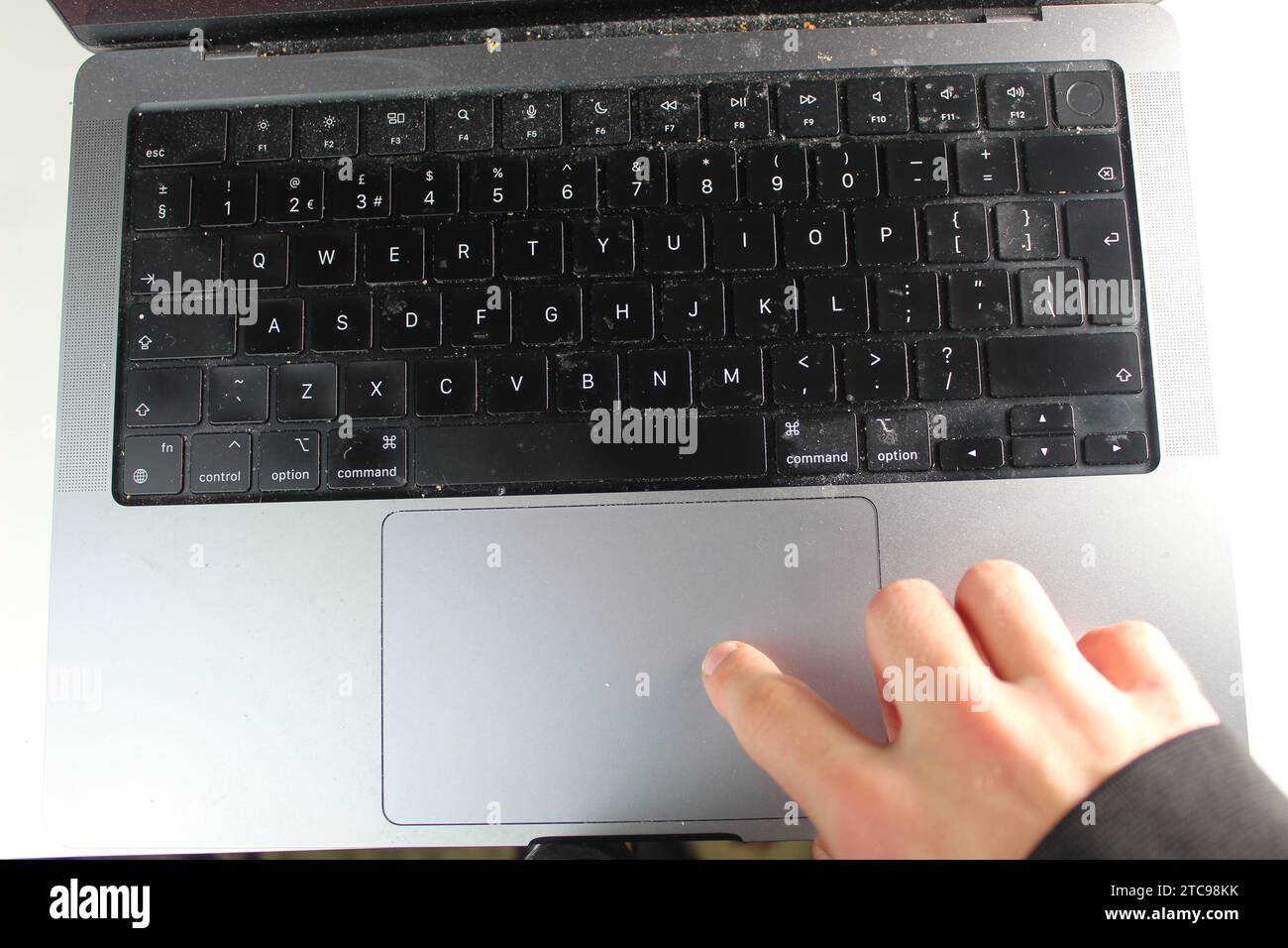 A close up photo of the keyboard of an Apple Mac M1 Computer Stock ...