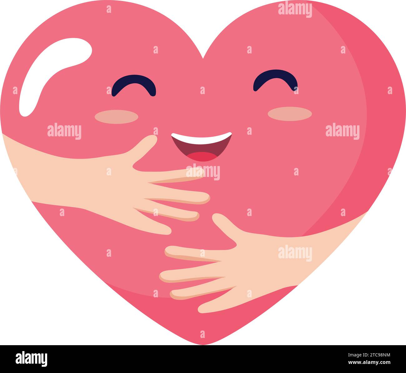 hug day illustration with heart hugging himself Stock Vector Image ...