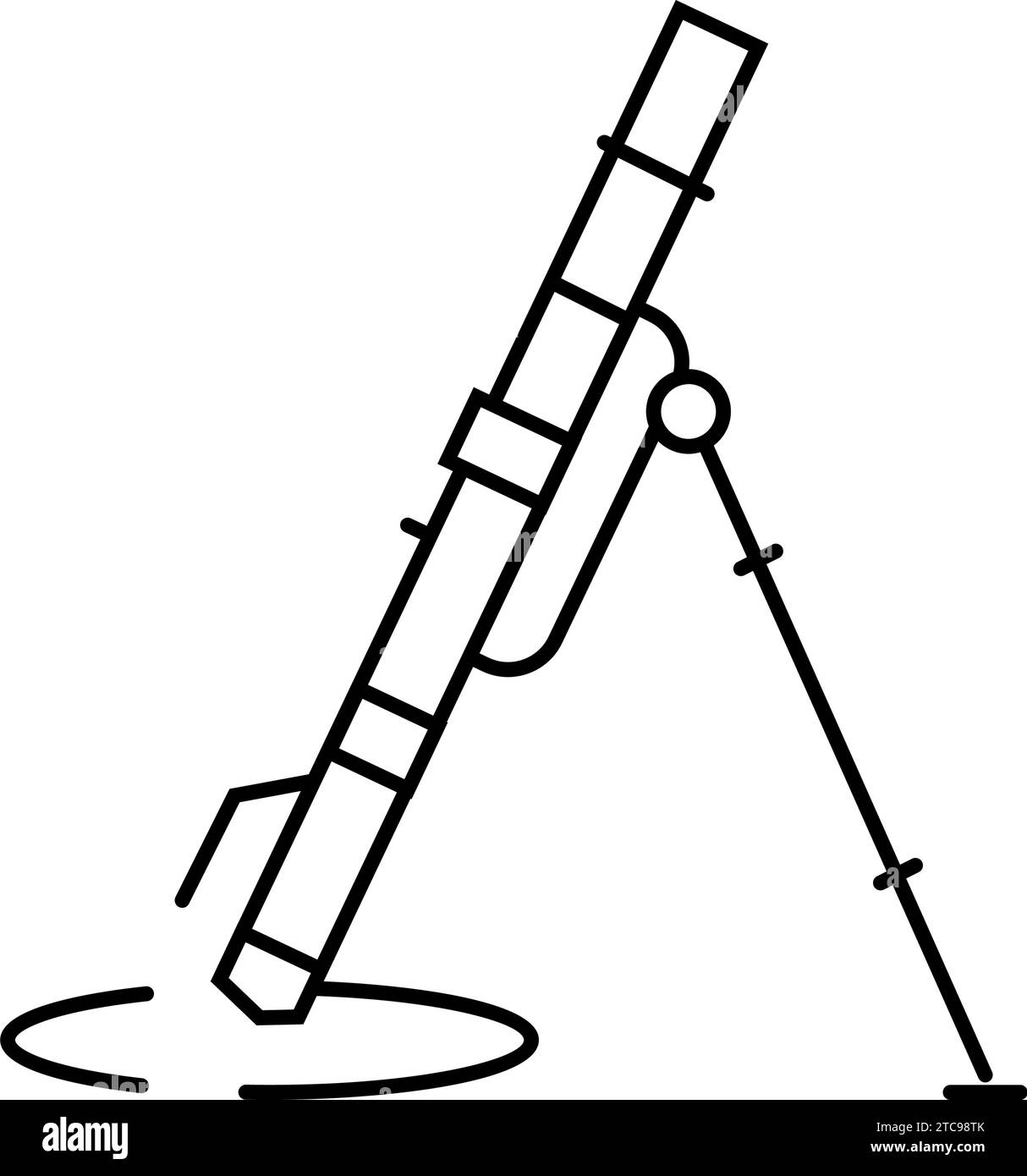 mortar weapon military line icon vector illustration Stock Vector Image ...