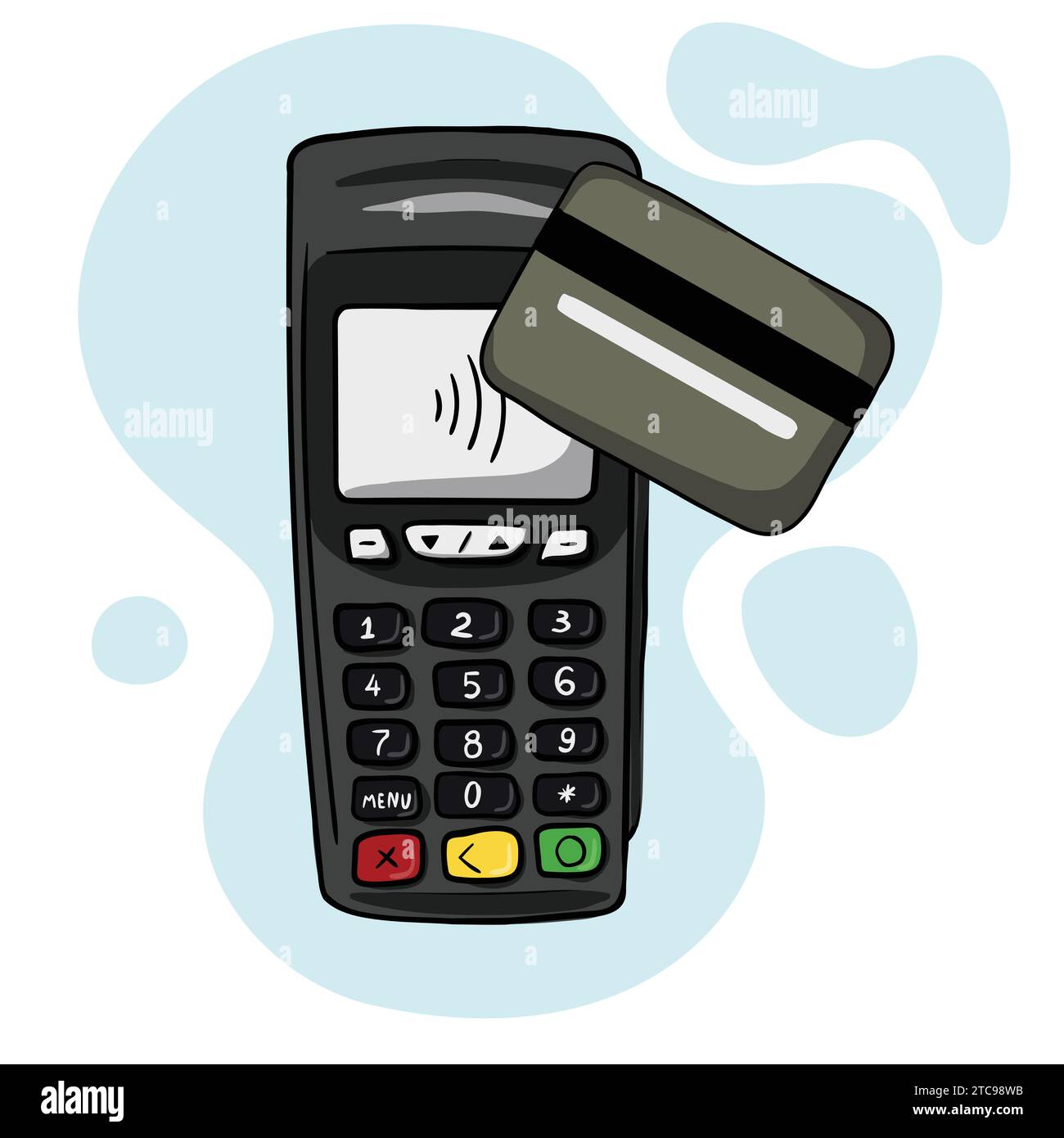 Vector illustration of electronic payments using terminal, smartphone ...
