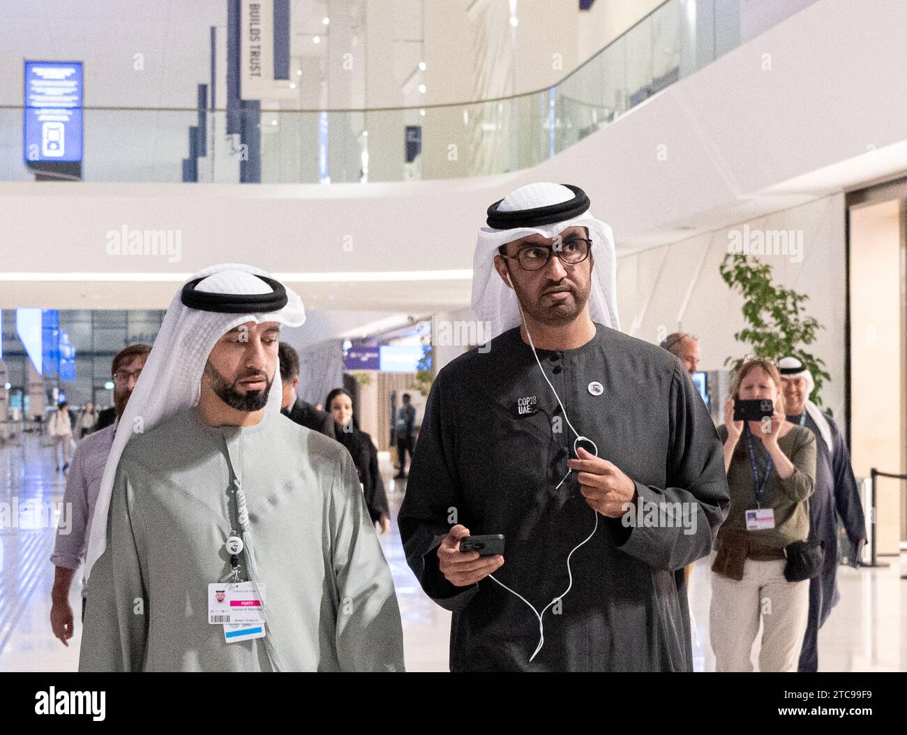 Dubai, United Arab Emirates. 11th Dec, 2023. Sultan al-Jaber (r ...