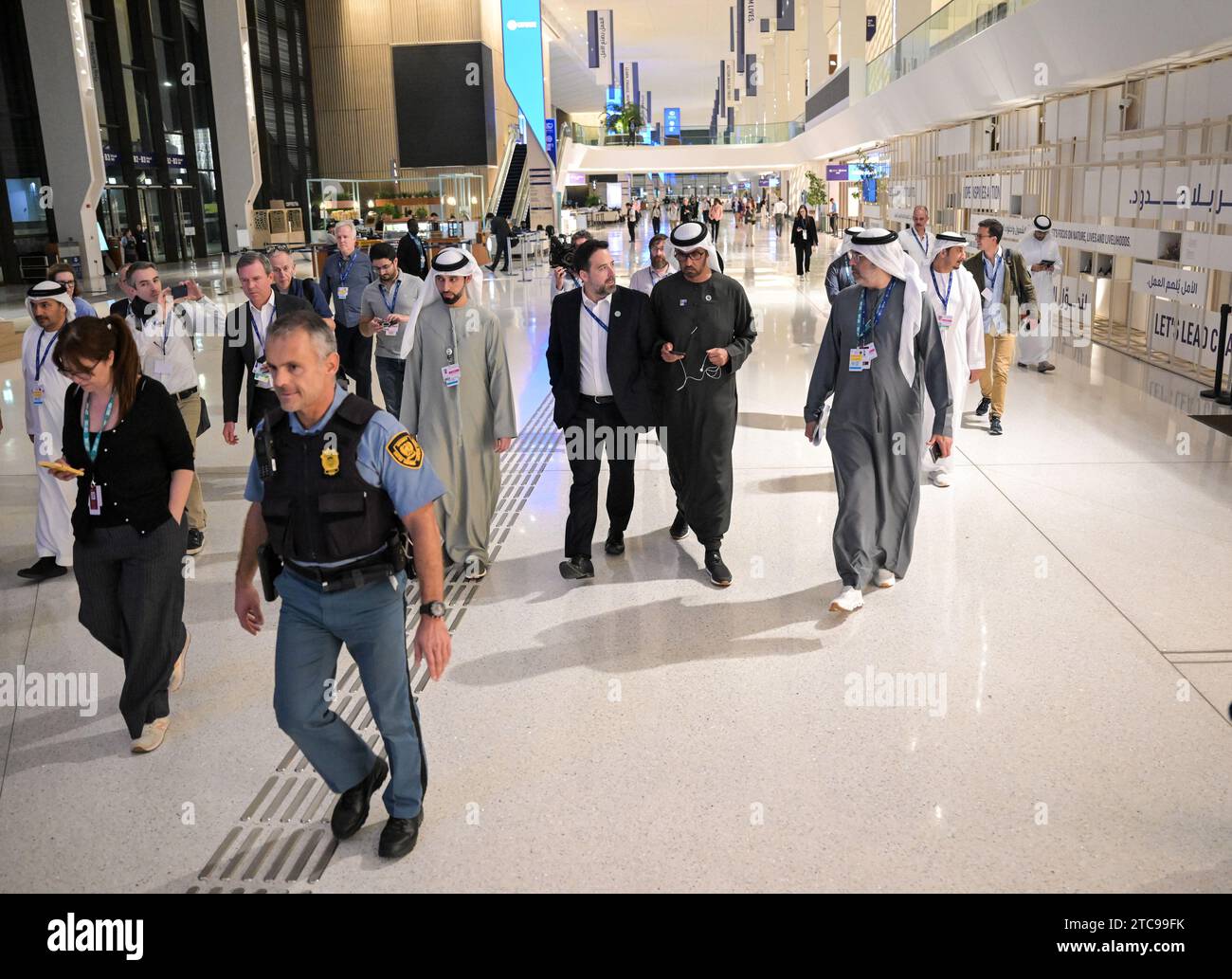 Dubai, United Arab Emirates. 11th Dec, 2023. Sultan al-Jaber (center ...