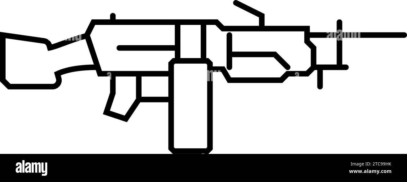 machine gun weapon military line icon vector illustration Stock Vector ...