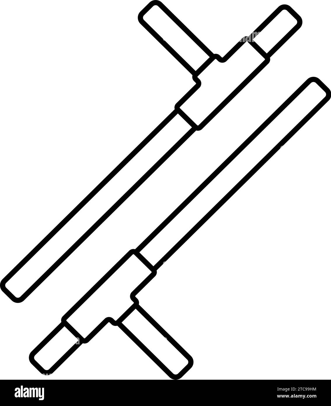 tonfa weapon military line icon vector illustration Stock Vector Image ...