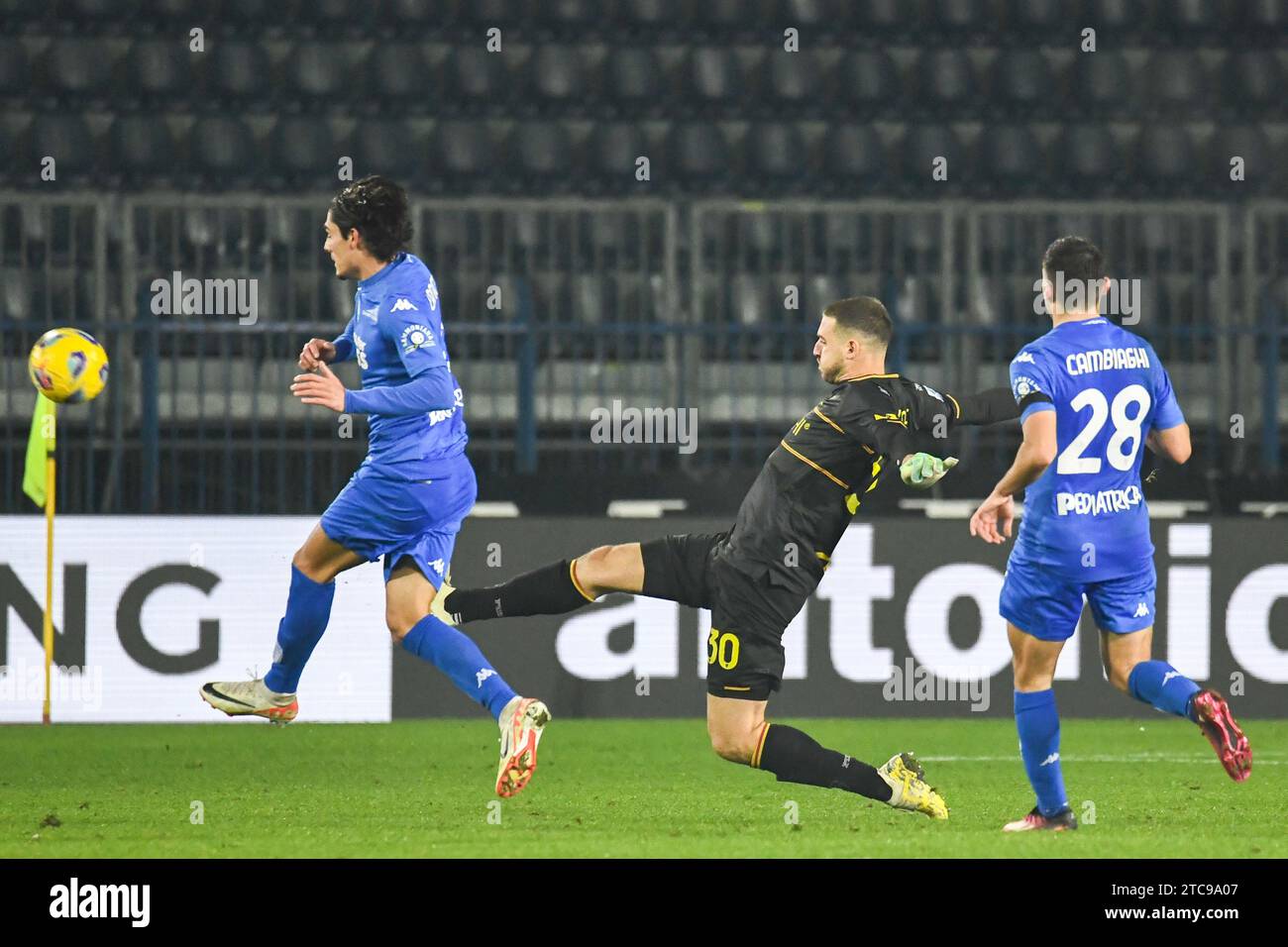 Empoli, Italy. 11th Dec, 2023. Wladimiro Falcone (Lecce) saves a goal ...