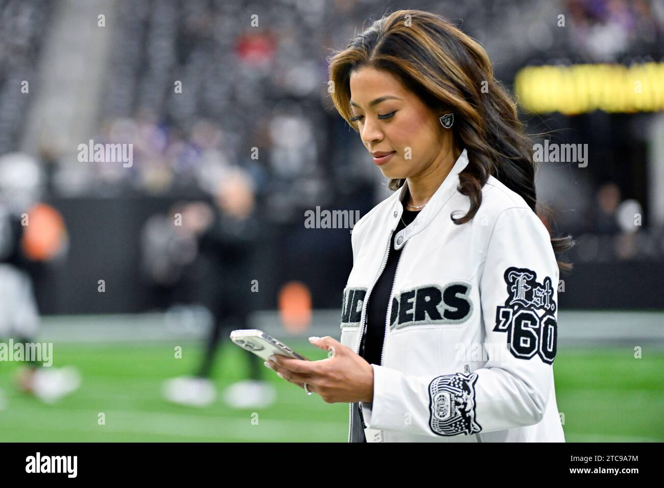 Sandra Douglass Morgan, president of the Las Vegas Raider, walks on the ...