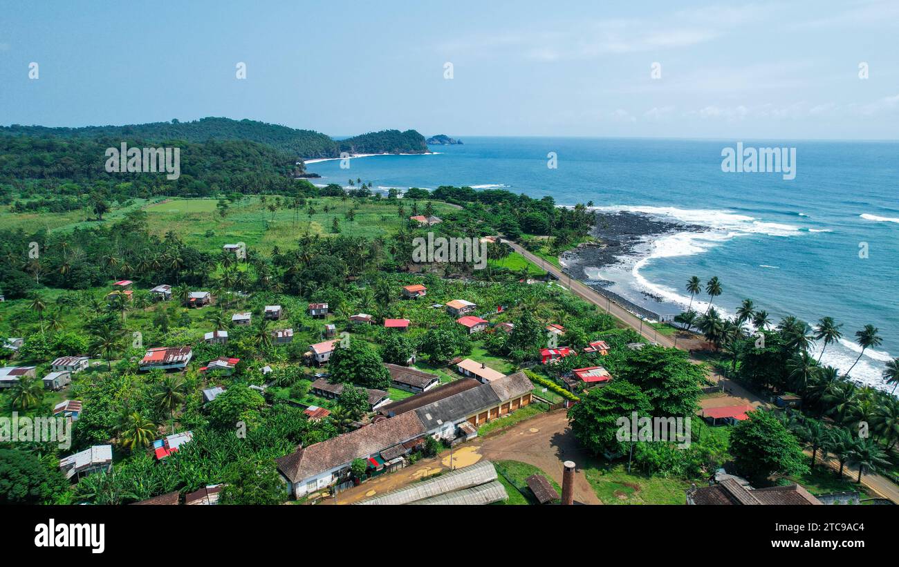 This aerial view captures the stunning landscape of Agua Ize in Sao ...
