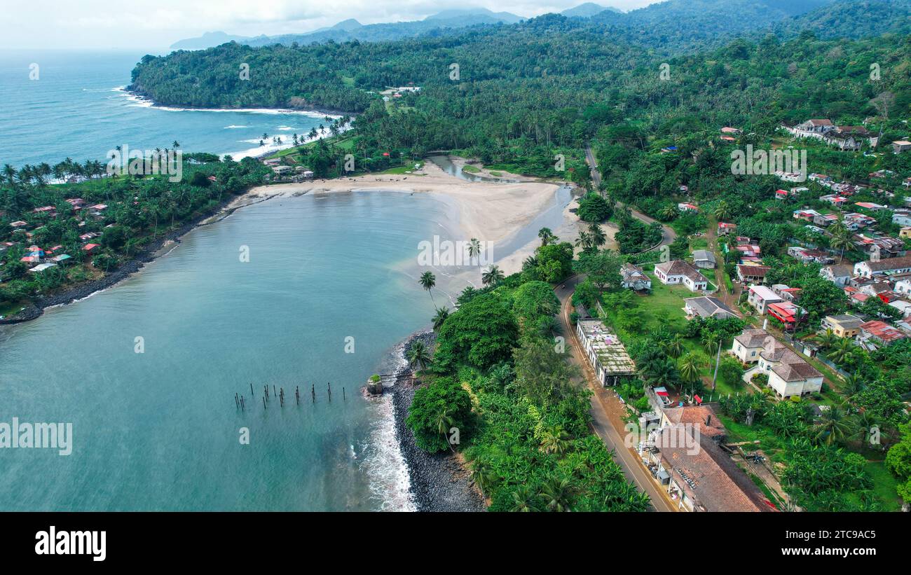 This aerial view captures the stunning landscape of Agua Ize in Sao ...