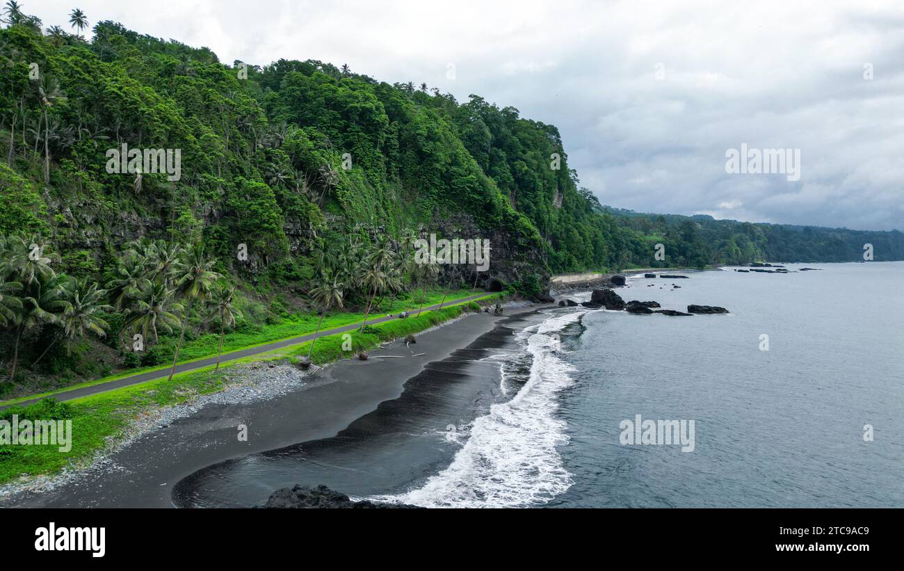 An aerial view from the attraction road of Santa Catarina tunnel south ...