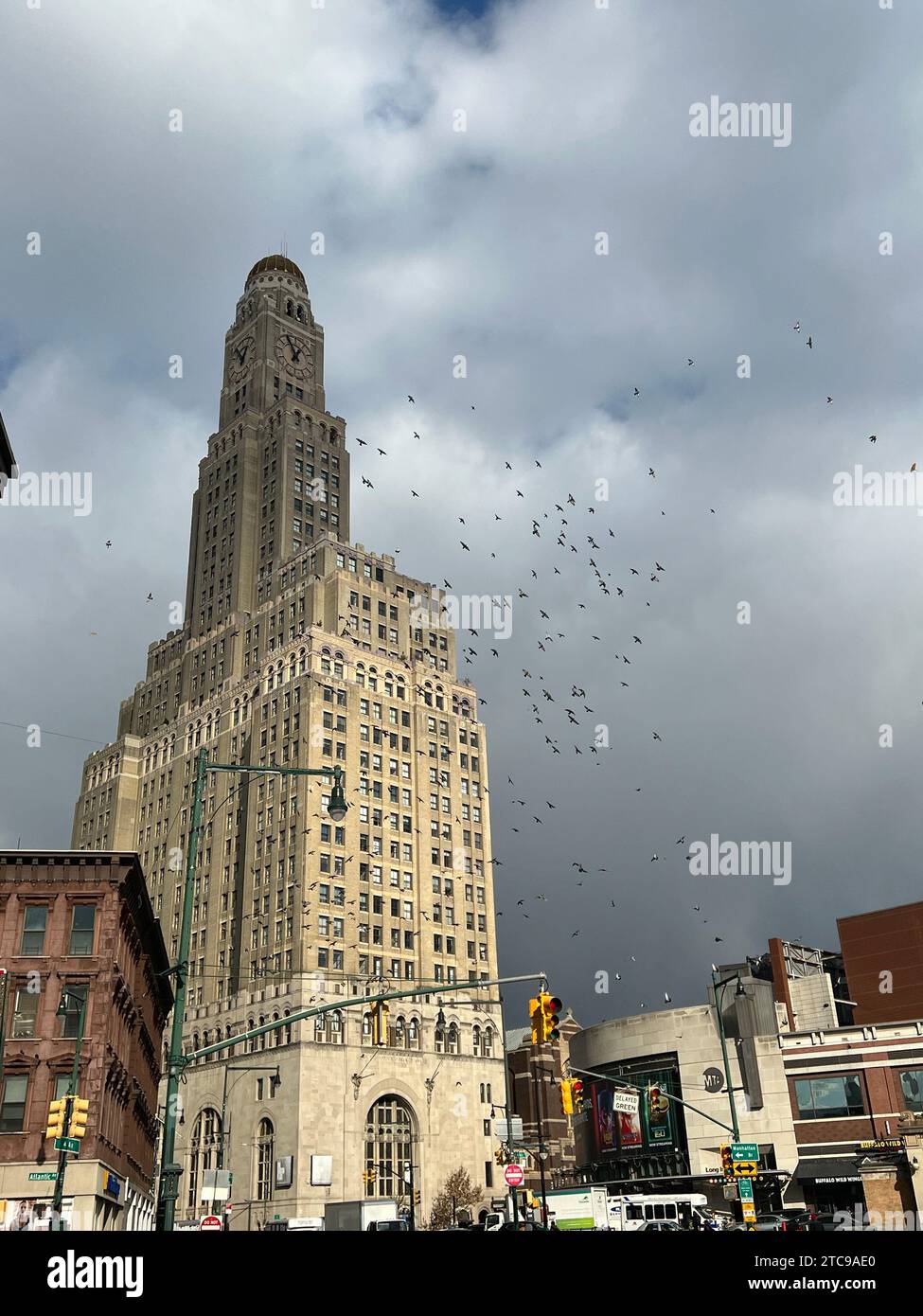 The iconic Williamsburg Savings Bank Building rises up in the Fort ...