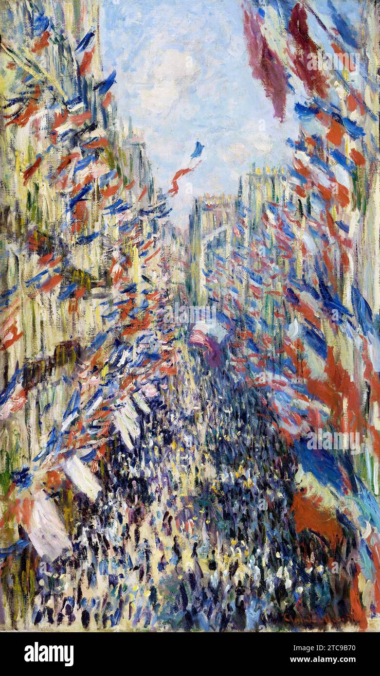 Claude Monet's The Rue Montorgueil in Paris famous painting. Original ...