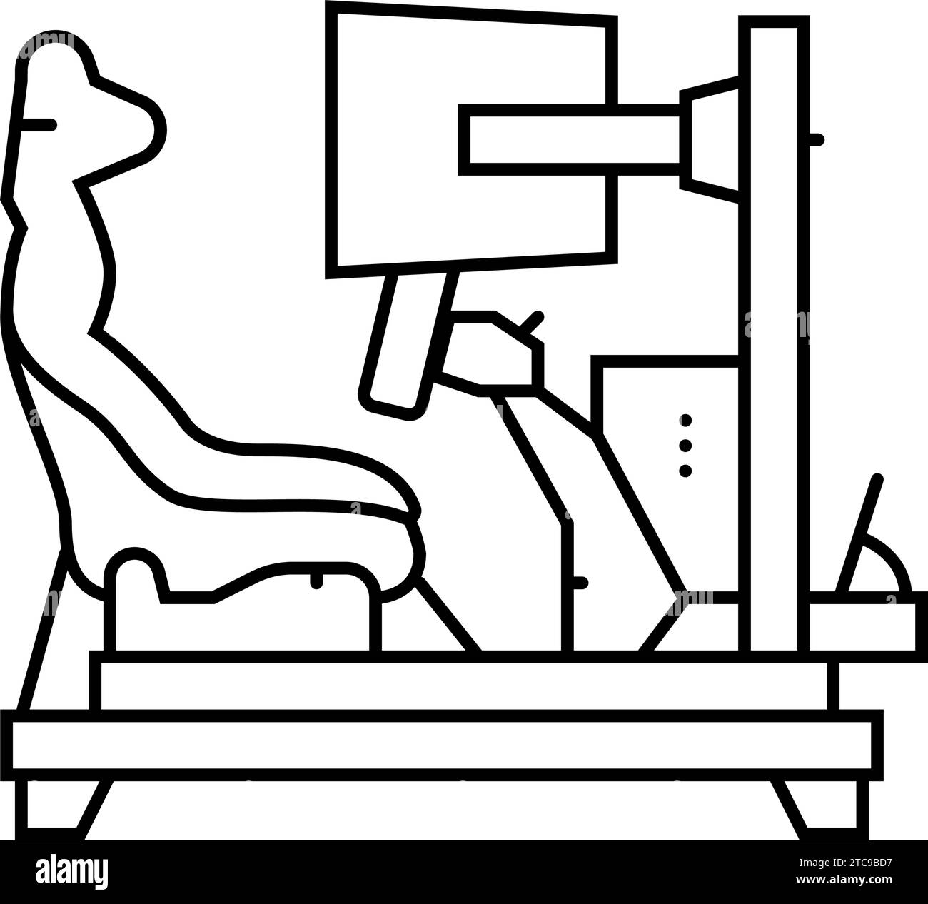 racing simulator vehicle line icon vector illustration Stock Vector ...