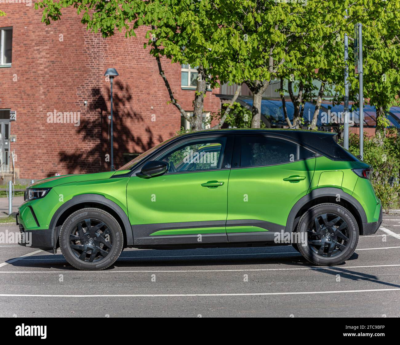 Gothenburg, Sweden - May 15 2022: Green Opel Mokka electric car on a ...
