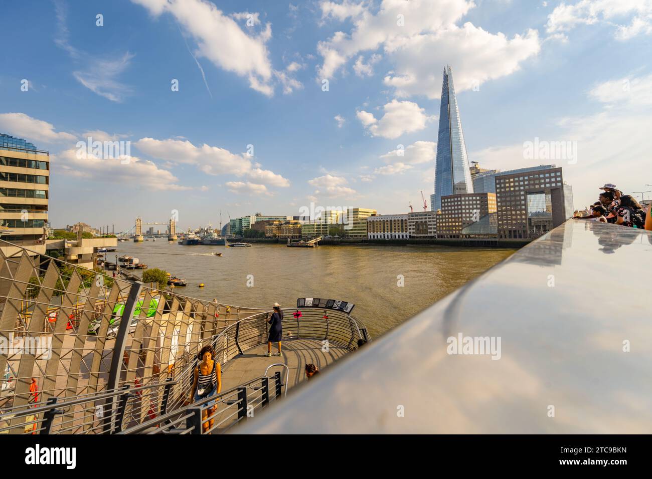 The shard and the pool of London from the north side of London Bridge ...