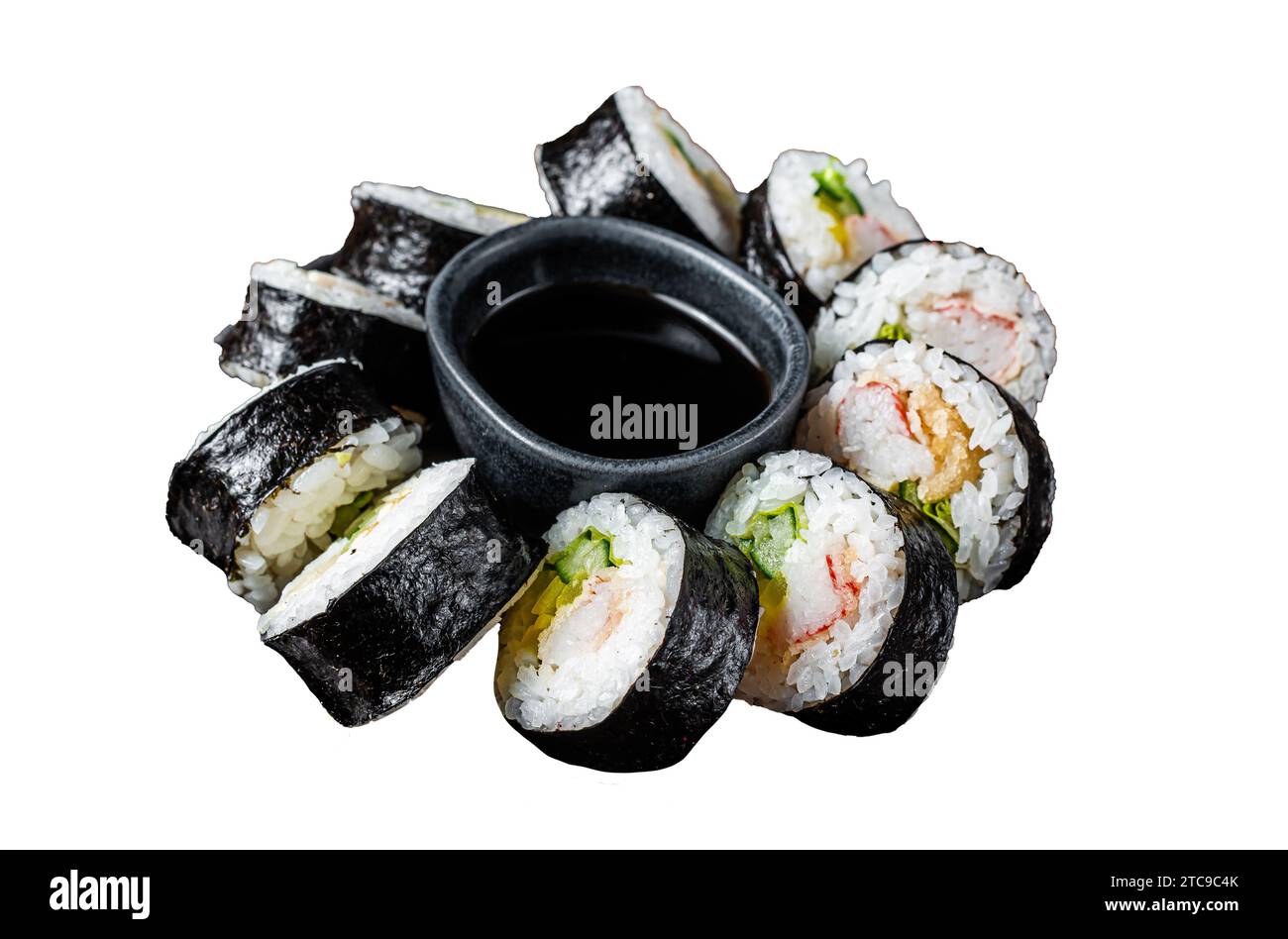 Korean rice roll Kimbap or gimbap made from steamed white rice ...