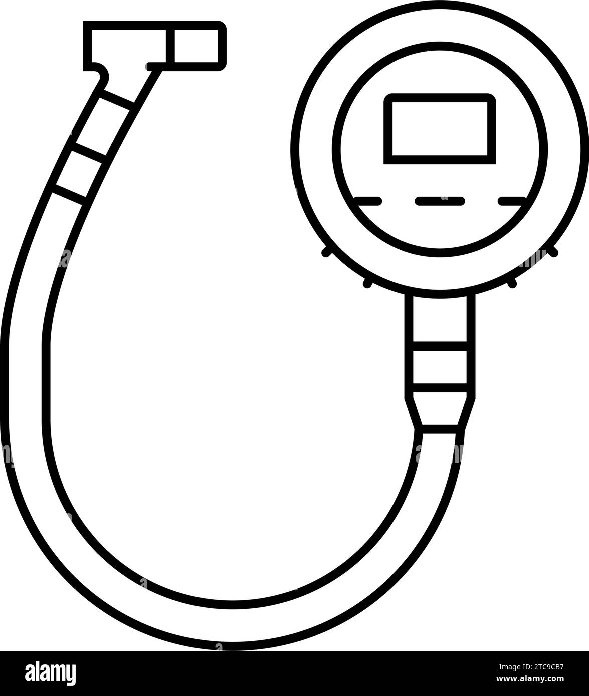 tire pressure gauge vehicle line icon vector illustration Stock Vector ...