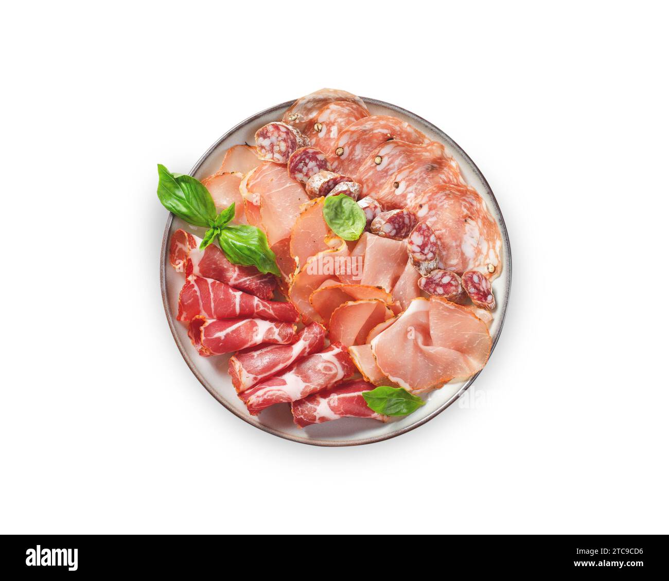Cured Meat Platter, Antipasto Set, Appetizer Variety on Plate over ...