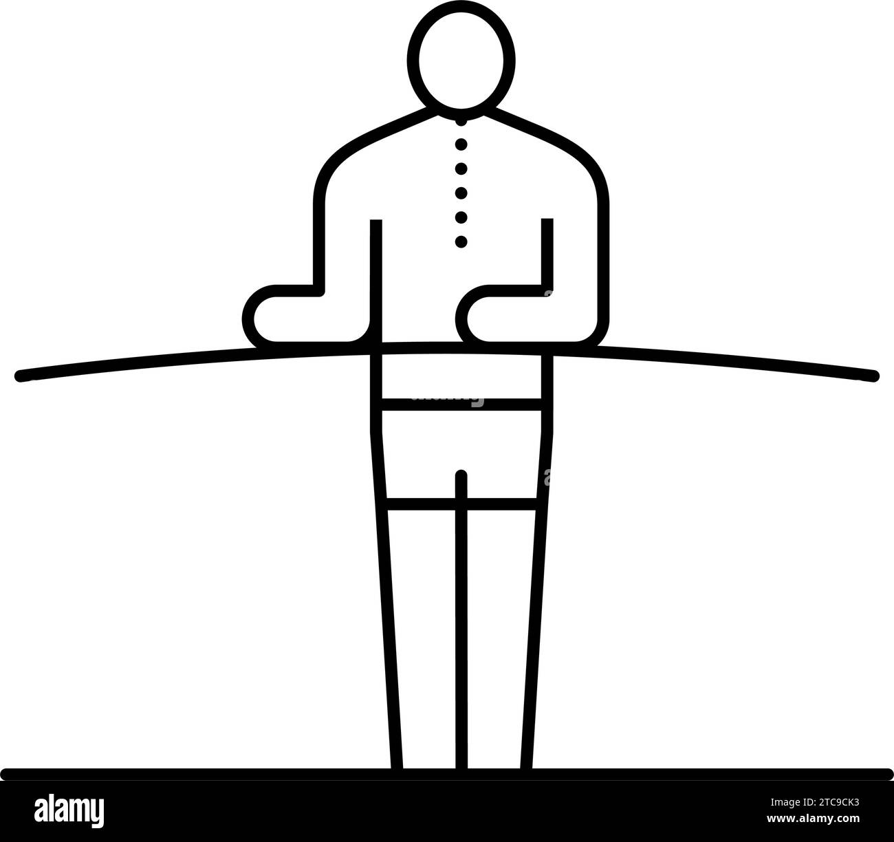 tightrope walker carnival vintage show line icon vector illustration ...