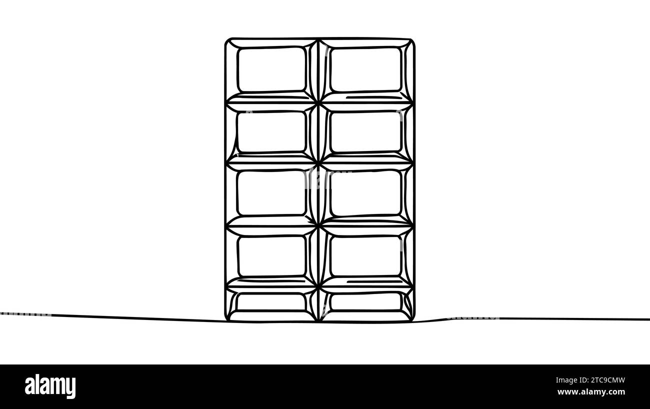 Continuous one simple single abstract line drawing of chocolate bars ...