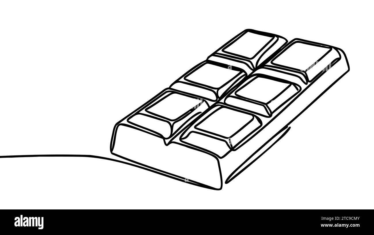 Continuous one simple single abstract line drawing of chocolate bars ...