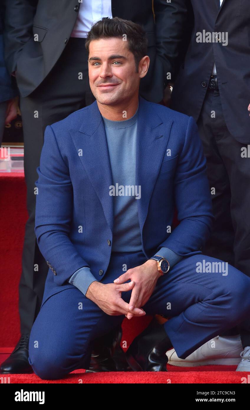 Zac Efron attends a ceremony honoring him with a star on the Hollywood ...