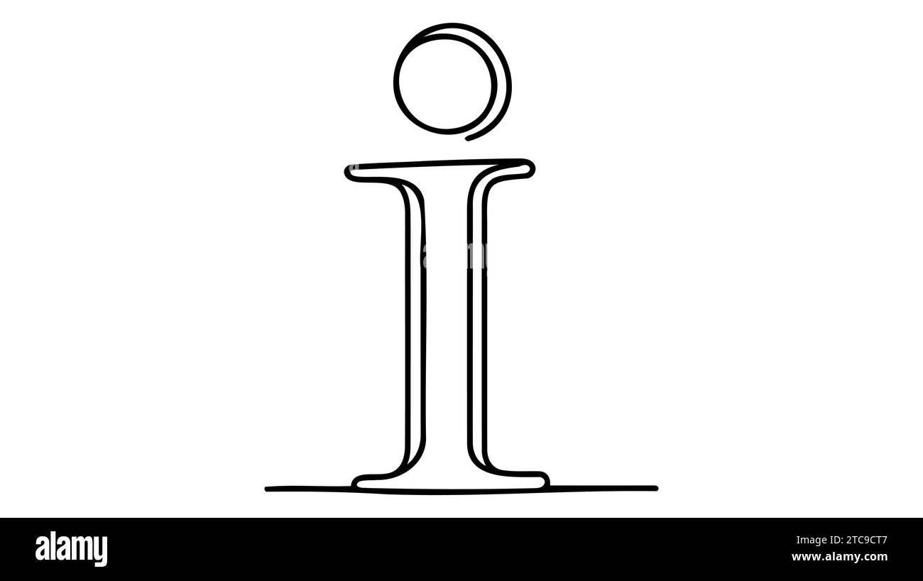 Information symbol one continuous line art. One line tourism assistance ...
