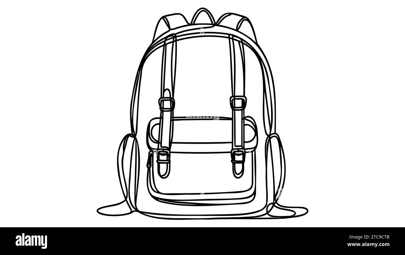 School bag drawing Black and White Stock Photos & Images - Alamy