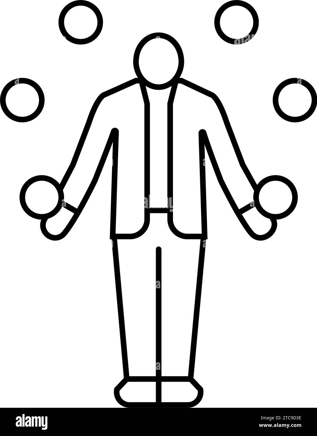 juggler carnival vintage show line icon vector illustration Stock ...