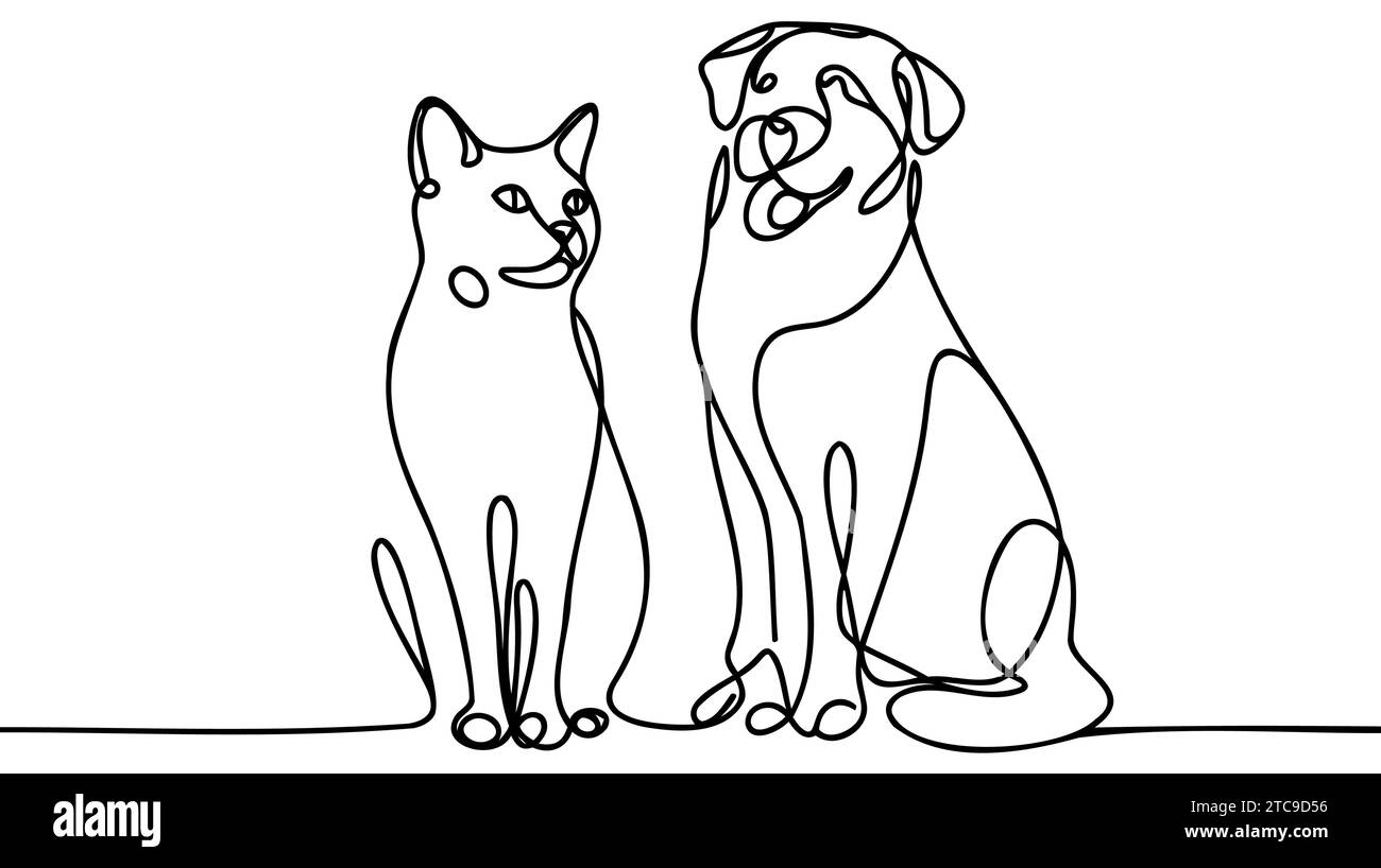 Abstract dog. Continuous line drawing Stock Vector Image & Art - Alamy