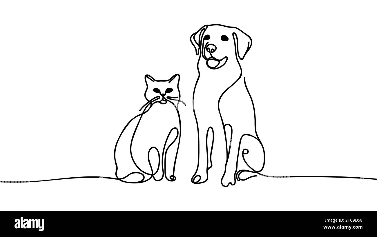 Abstract dog. Continuous line drawing Stock Vector Image & Art - Alamy