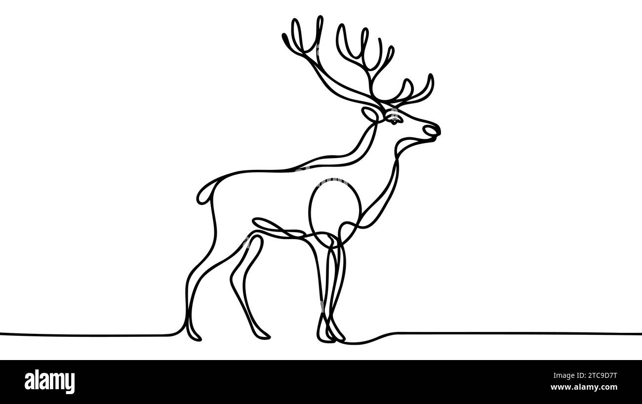 Stag line drawing Black and White Stock Photos & Images - Alamy