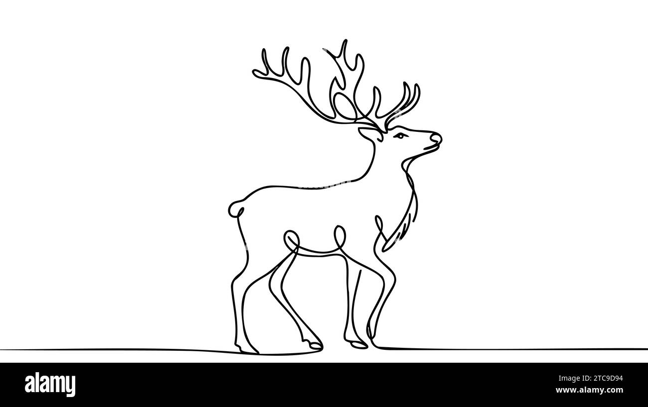 Stag line drawing Black and White Stock Photos & Images - Alamy