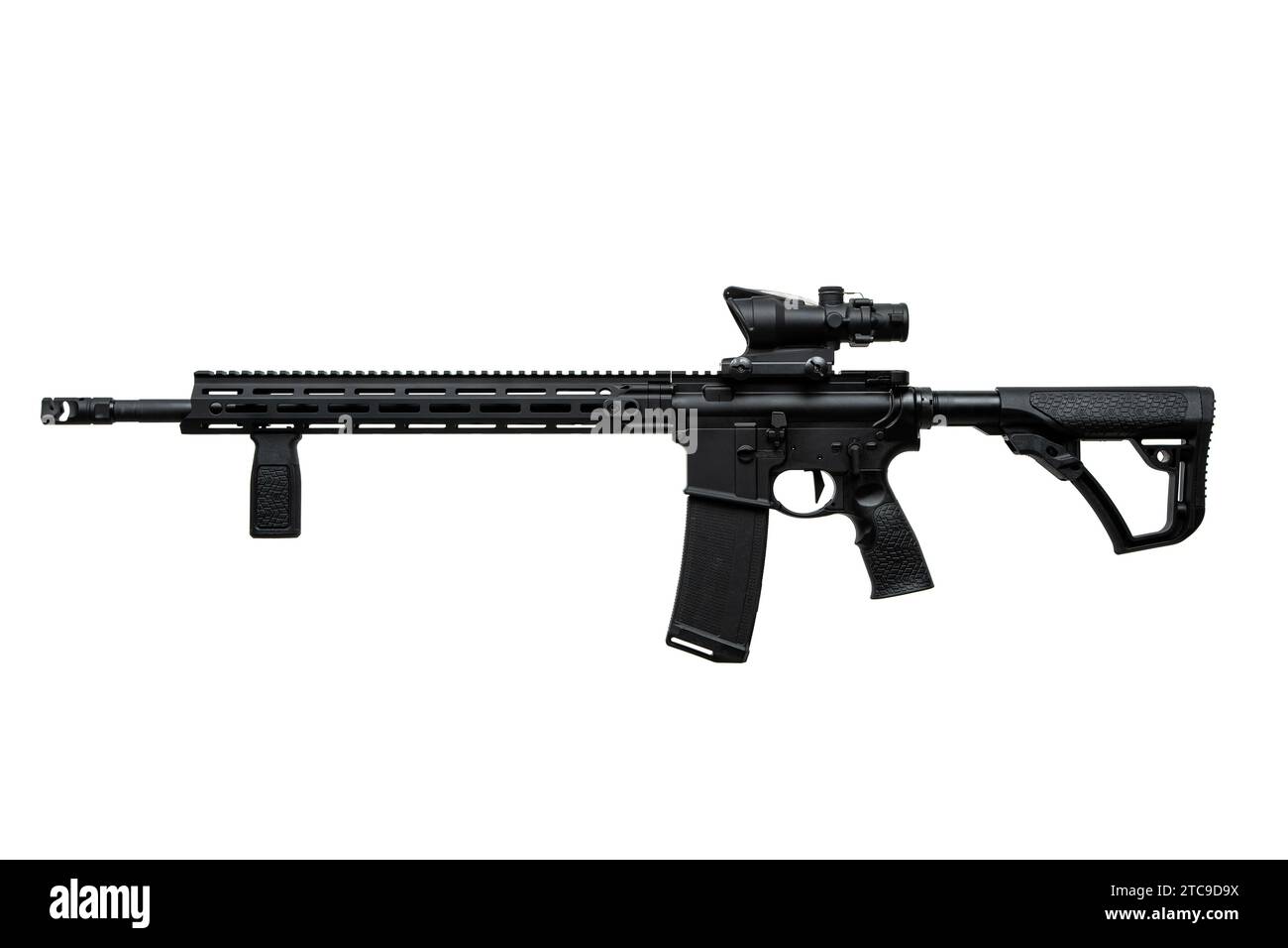 Modern automatic rifle isolated on white background. Weapons for police ...