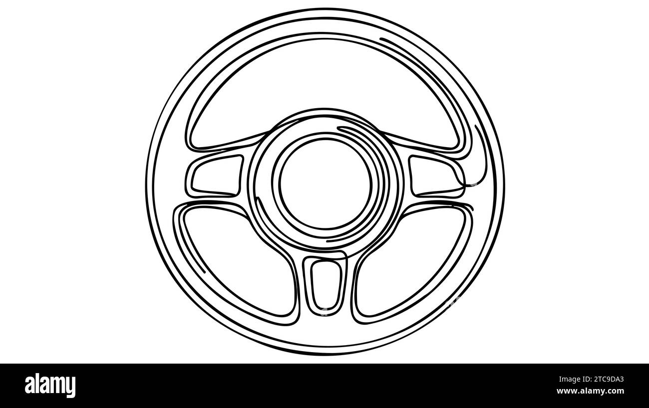Steering wheel line drawing Black and White Stock Photos & Images - Alamy