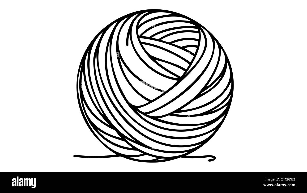 Knitting Day. A continuous line. Vector illustration drawn with a ...