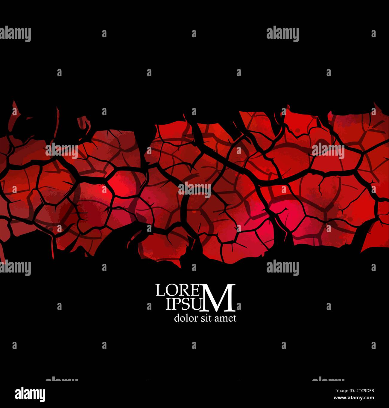 Horizontal red background with cracks. hand drawing. Not AI . Vector ...