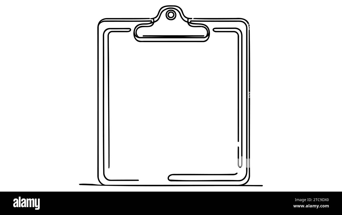 One continuous line drawing of Clipboard with checklist and pen. To do ...