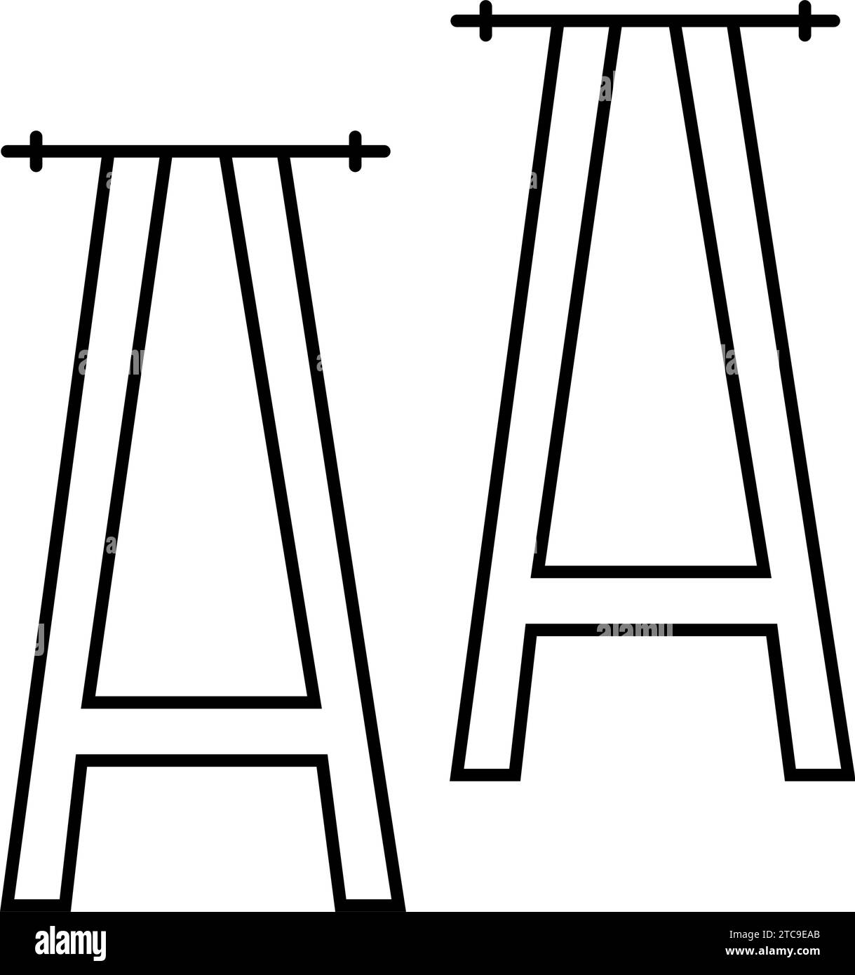 table feet hardware furniture fitting line icon vector illustration ...