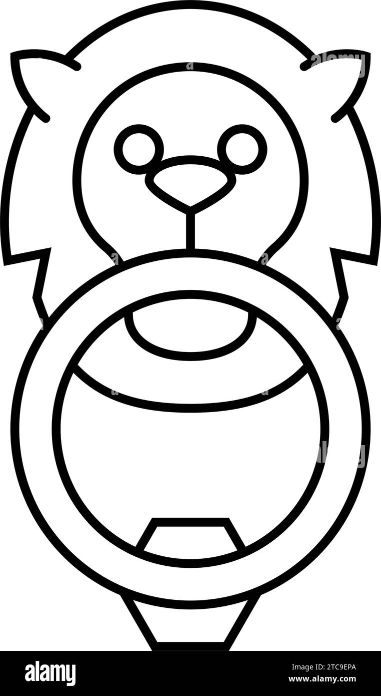 antique hardware hardware furniture fitting line icon vector ...