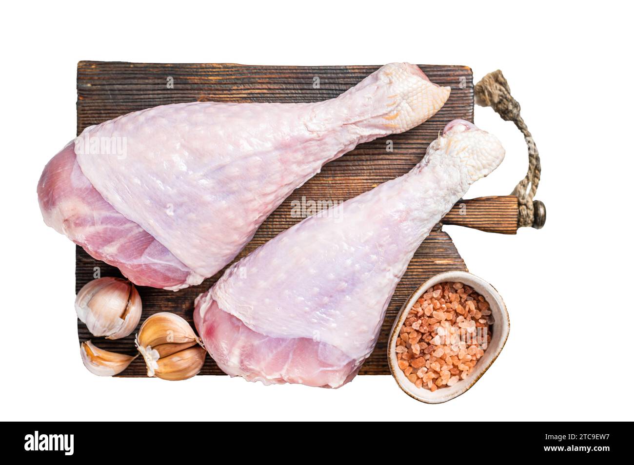 Raw turkey legs, Poultry meat. Isolated, white background Stock Photo ...