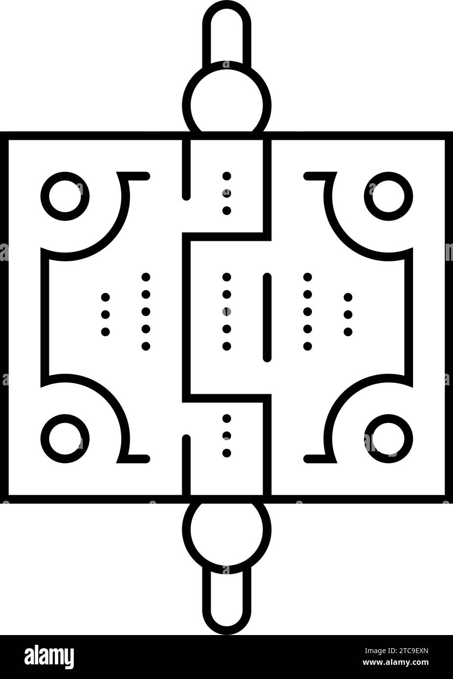 cast iron hardware hardware furniture fitting line icon vector ...