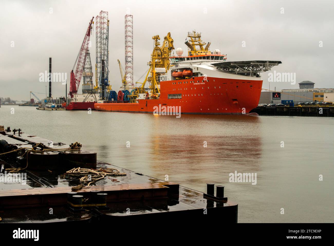 Schiedam, Netherlands. The huge construction support vessel: Normand ...