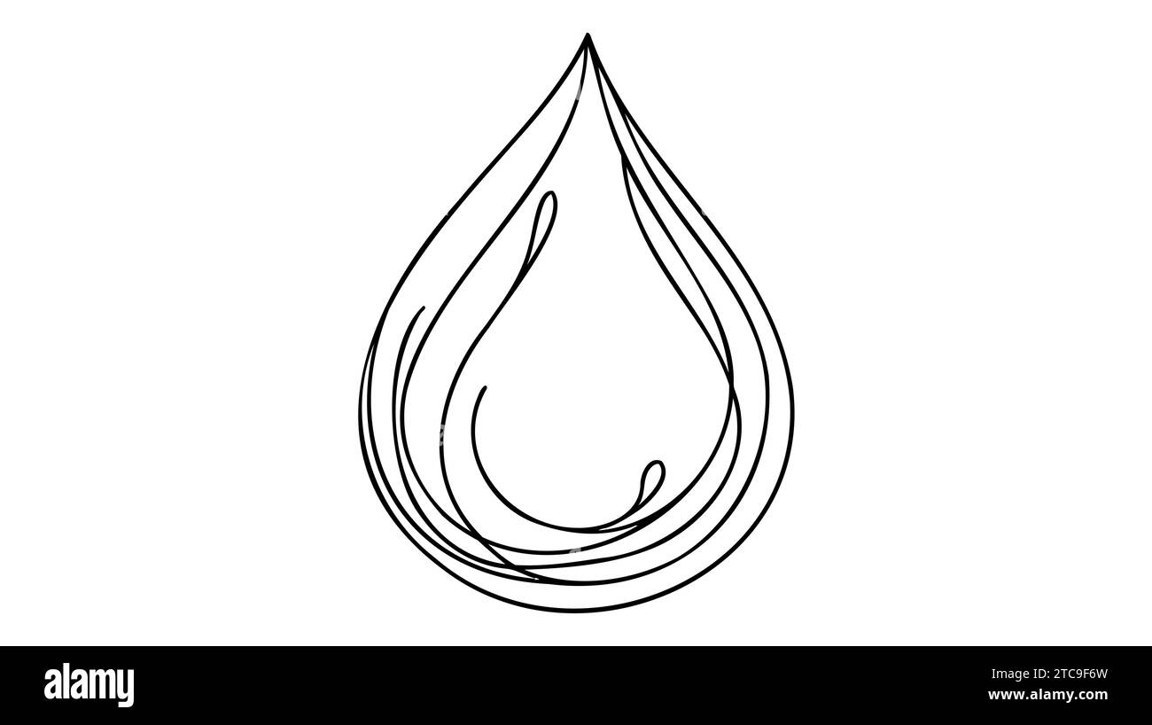 Continuous line drawing of drop. Water drop line icon. One line drawing ...