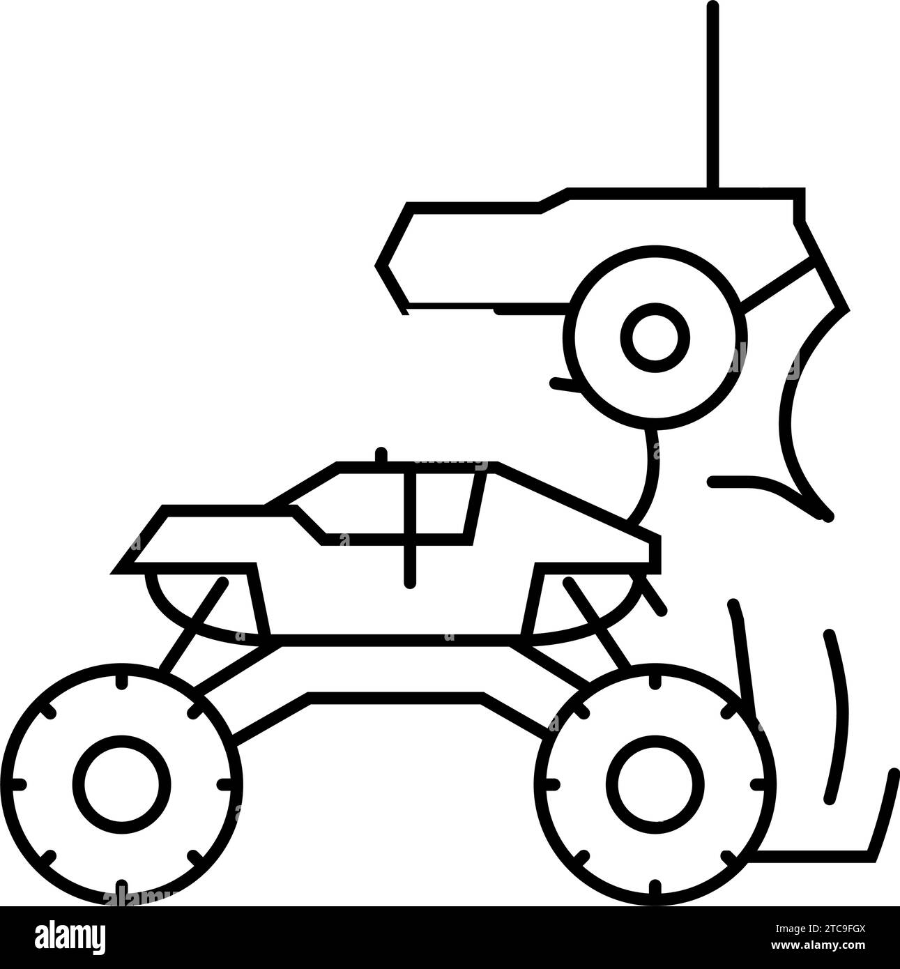 remote controlled toy child game play line icon vector illustration ...