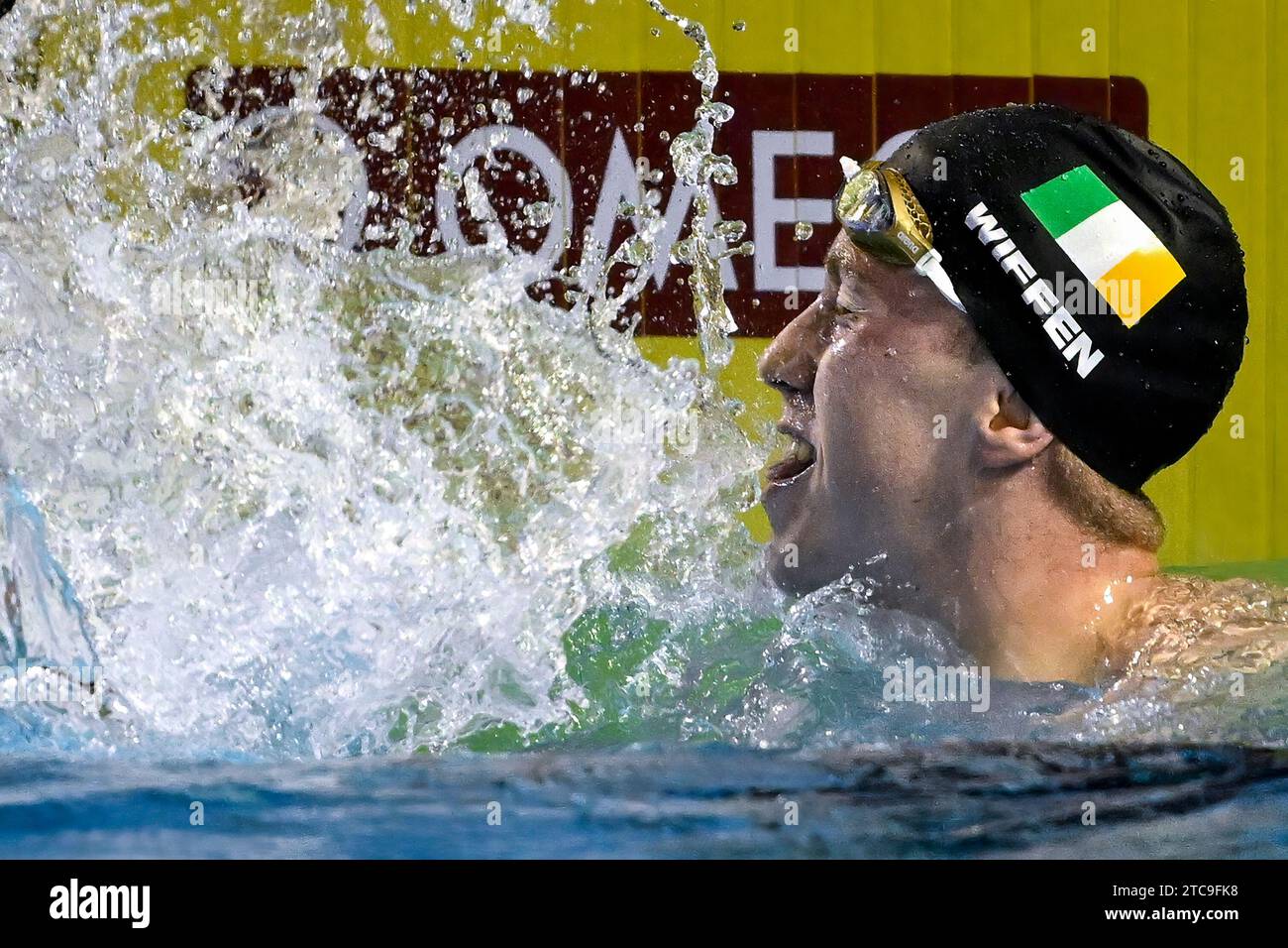Daniel Wiffen of Ireland celebrates after winning the gold medal in the ...
