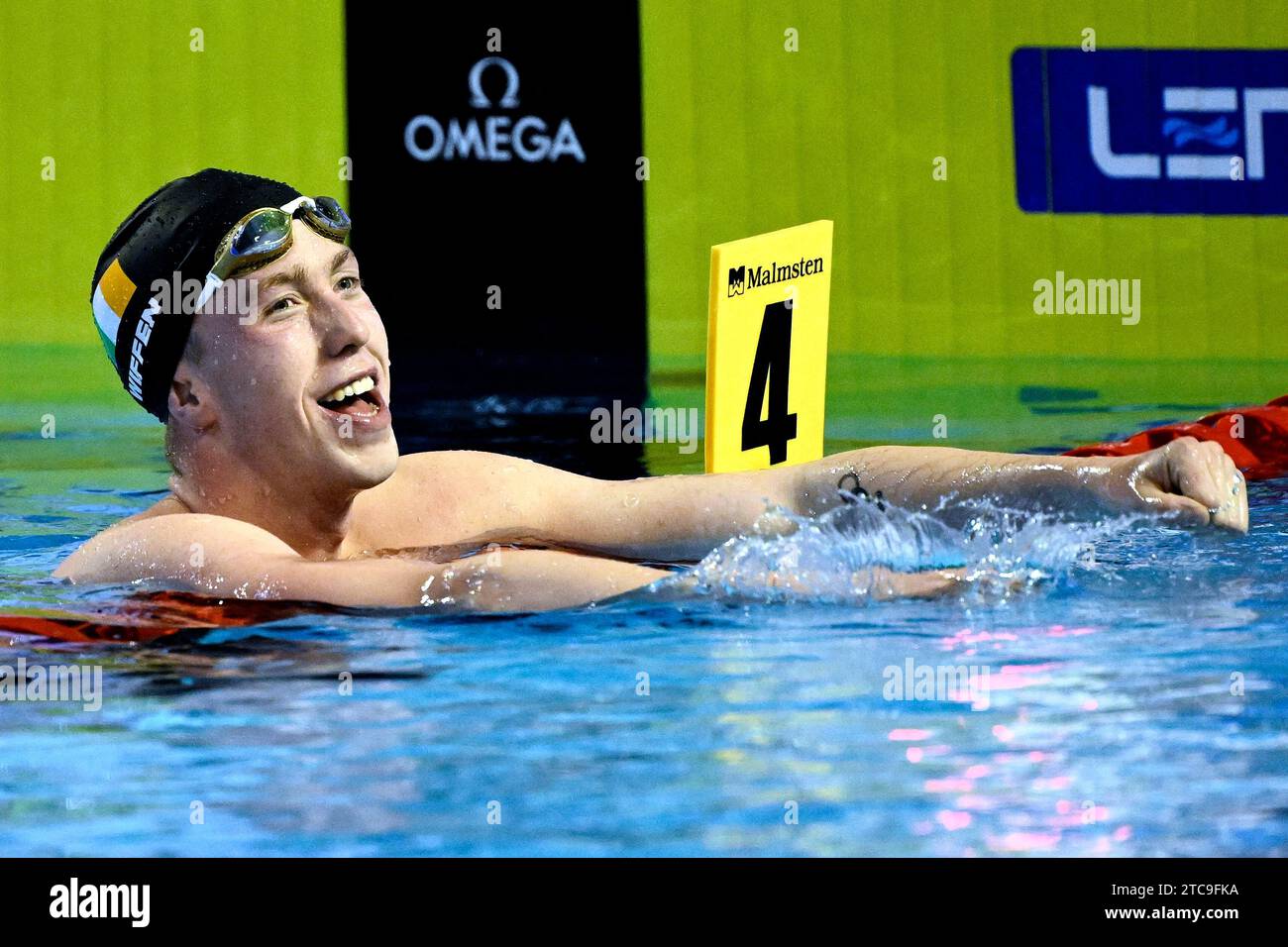 Daniel Wiffen of Ireland celebrates after winning the gold medal in the ...