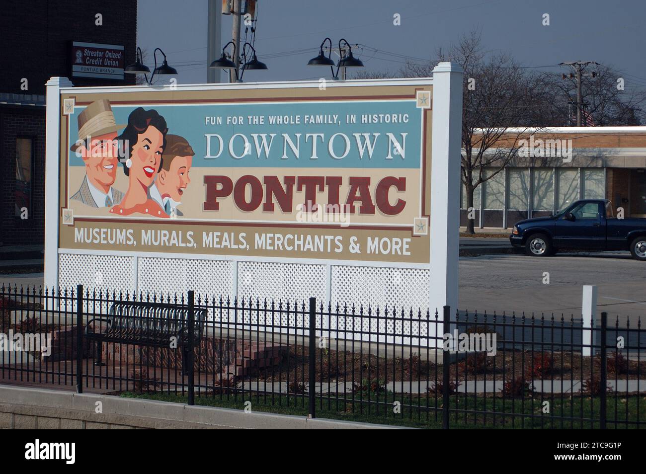 Welcome sign in Pontiac, Illinois Stock Photo - Alamy