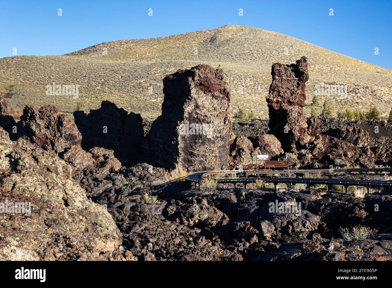 Aa lava rising above the North Crater Lava Flow Trail. Craters of the ...