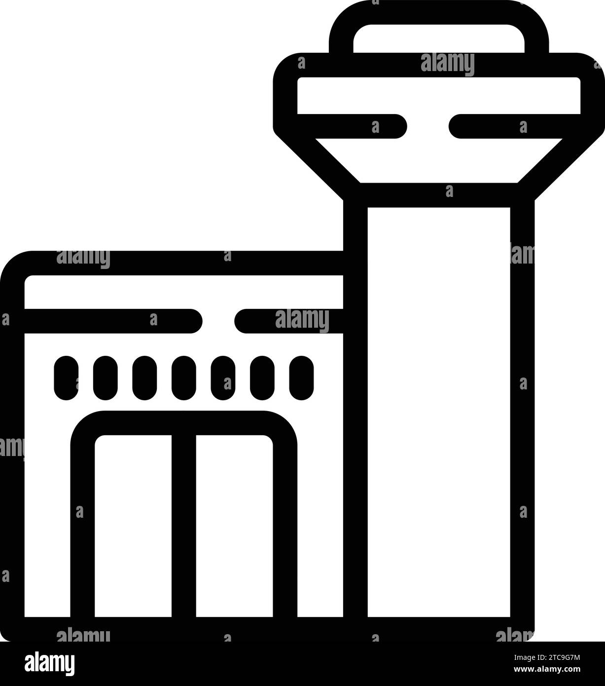 Air traffic control tower icon outline vector. Airport flights ...